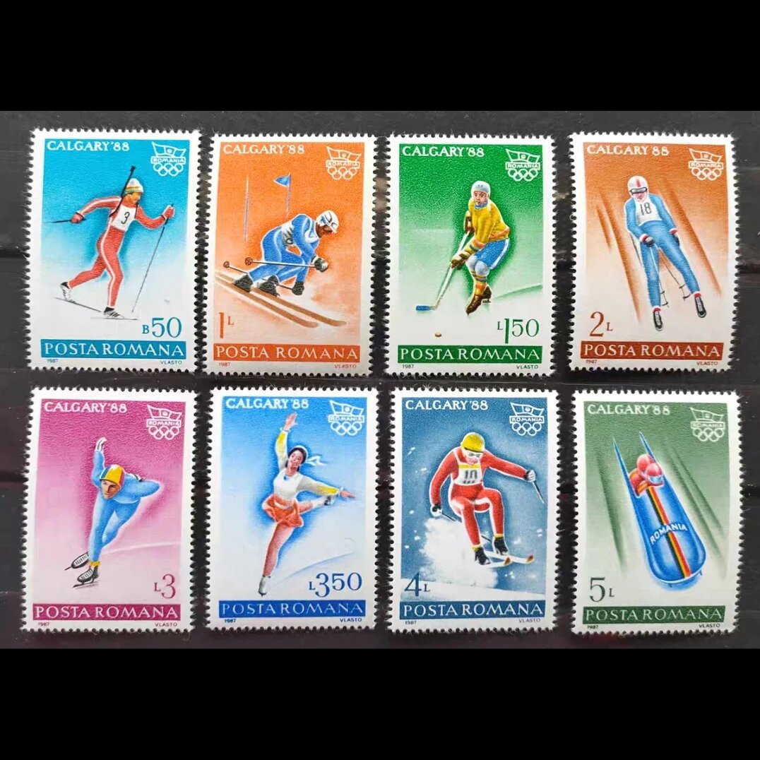 Новый почтовый штамп Румынии 1988 года, зимние виды спорта, 8 шт.