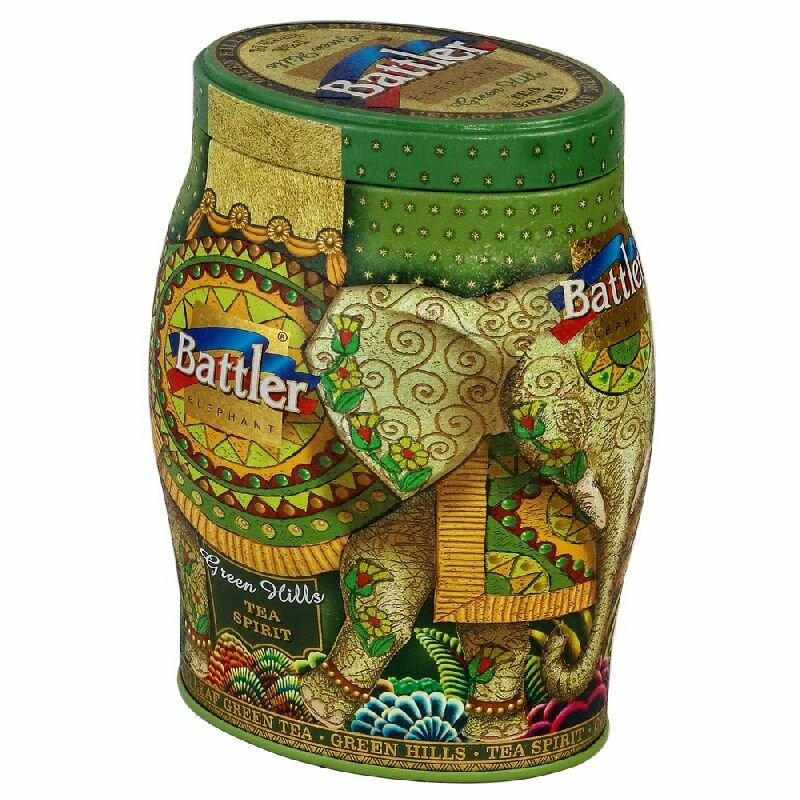 Чай BATTLER TEA SPIRIT GREEN HILLS (Зеленые Холмы) Крупнолистовой цейлонский зеленый GP1 /жесть/ 100г