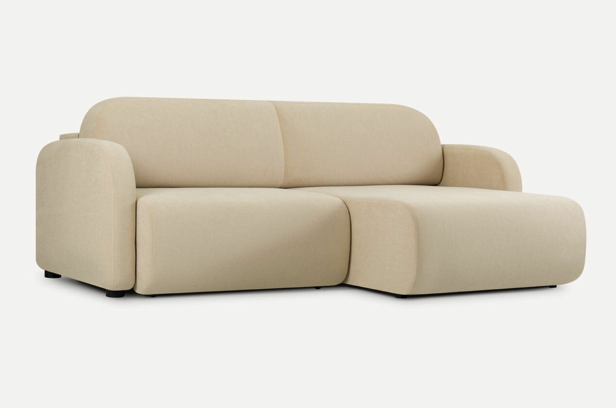 Диван угловой Клаймар Велюр Бежевый, divan.ru, 231х161х90 см, бежевый, велюр