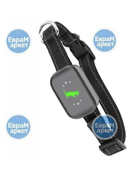 Умный ошейник для собак 40/60, черный, влагозащитный, GPS, со светодиодами