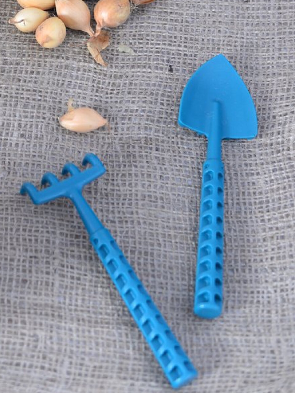 Набор садовых инструментов Мультидом для комнатных растений: совок и грабли для пересадки и ухода за цветами, 2 шт.