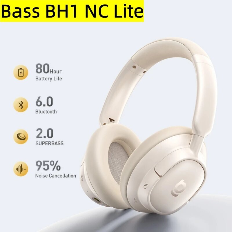 Беспроводные наушники Baseus Bowie H1s с шумоподавлением BH1 NC Lite White