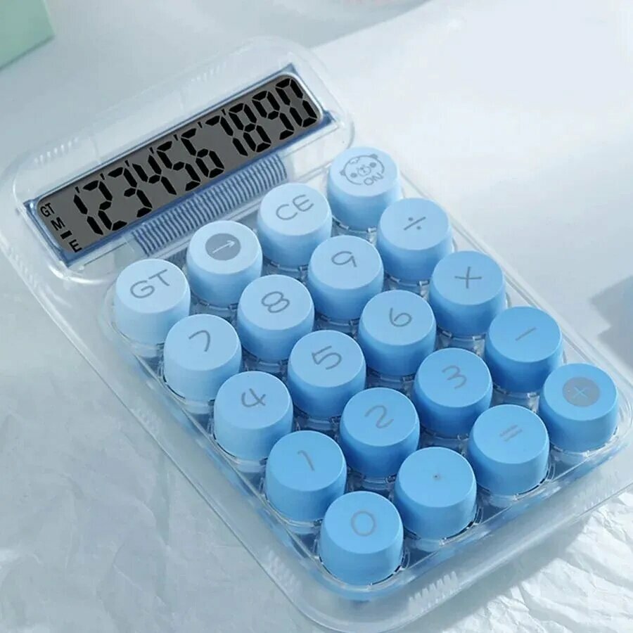 1PC Прозрачный калькулятор с большими кнопками, электронный калькулятор с большим экраном