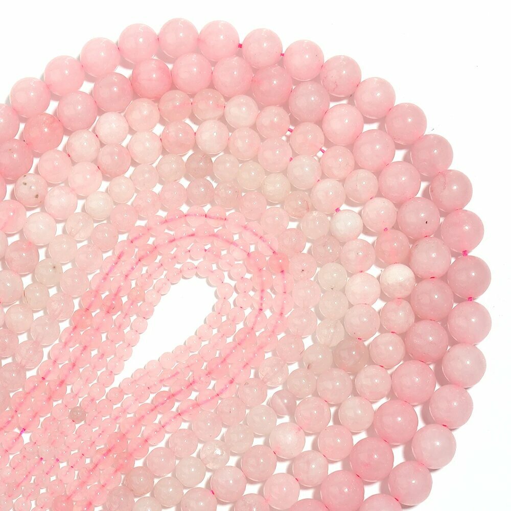 Розовые бусины 8mm, Powder Crystal, 45шт