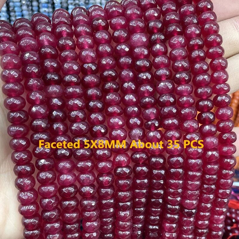 Натуральный камень, халцедон, рубин, красный, изумруд, халцедон, овальные граненые квадратные бусины-разделители для изготовления ювелирных изделий, браслет, ожерелье