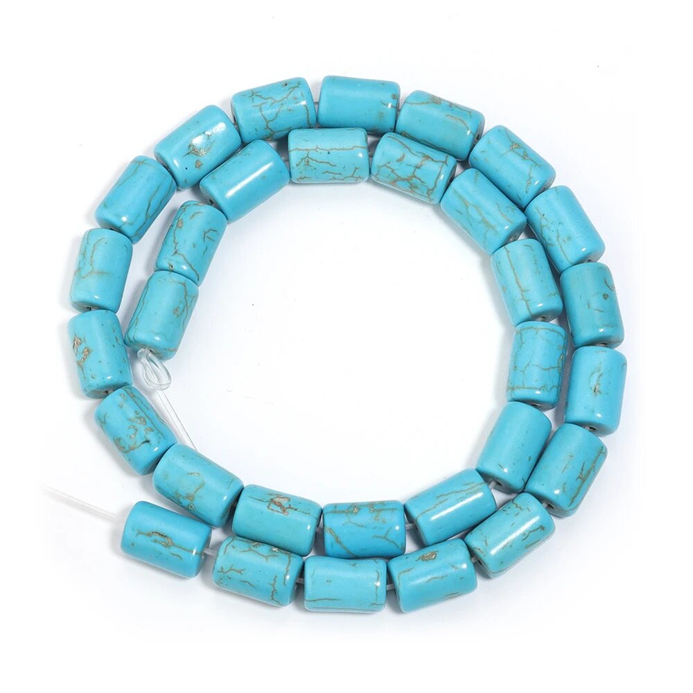 Голубые бусины бирюза 8x12 мм, Blue