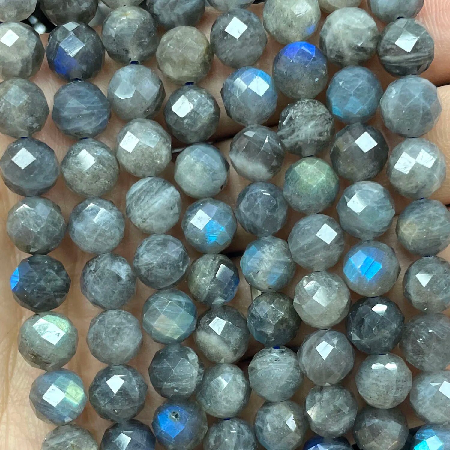 6 8 10 мм натуральный камень серый лабрадорит граненые свободные круглые бусины-разделители для самостоятельного изготовления браслета, ожерелья, ювелирных аксессуаров