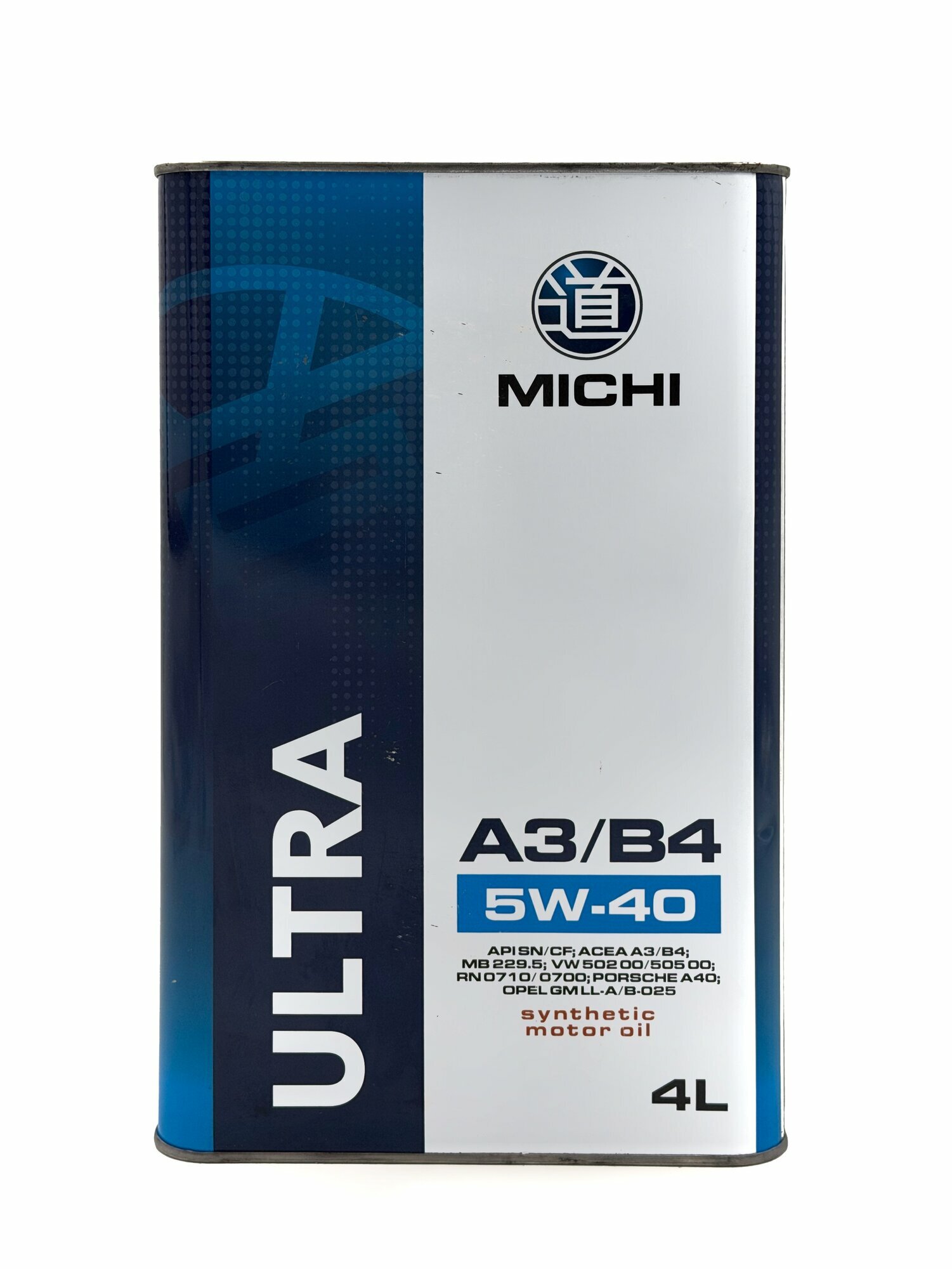 Масло моторное Michi Ultra A3/B4 5W-40, 4 литра, синтетическое