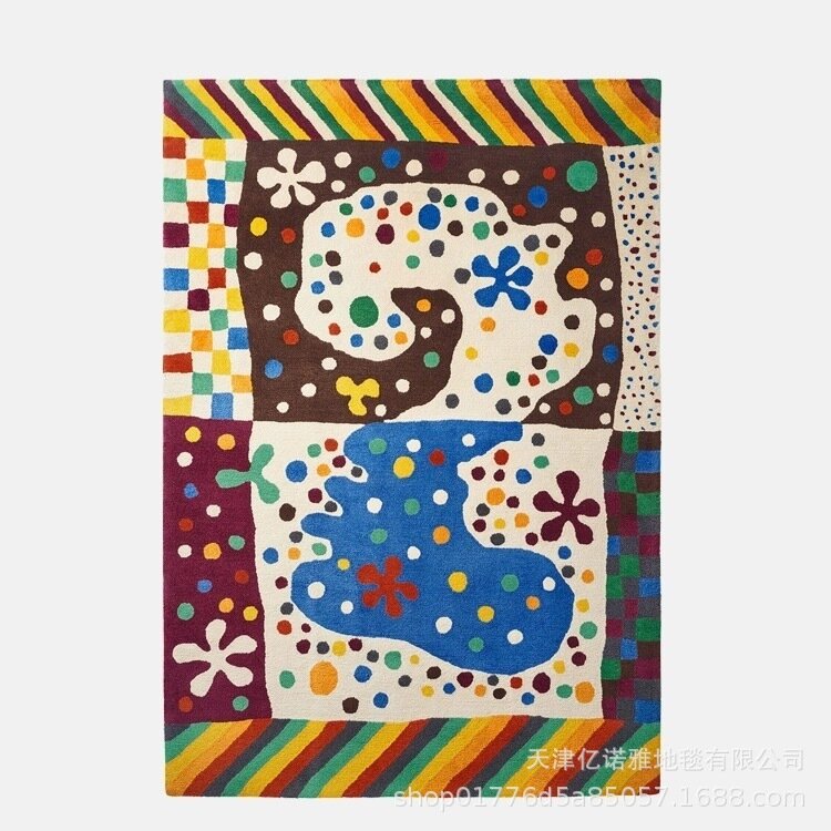 Полное ковровое покрытие для гостиной, современный минималистичный дизайн с граффити, теплоизоляционный и теплый, коврик для журнального столика из искусственного кашемира, износостойкий прикроватный коврик для спальни.