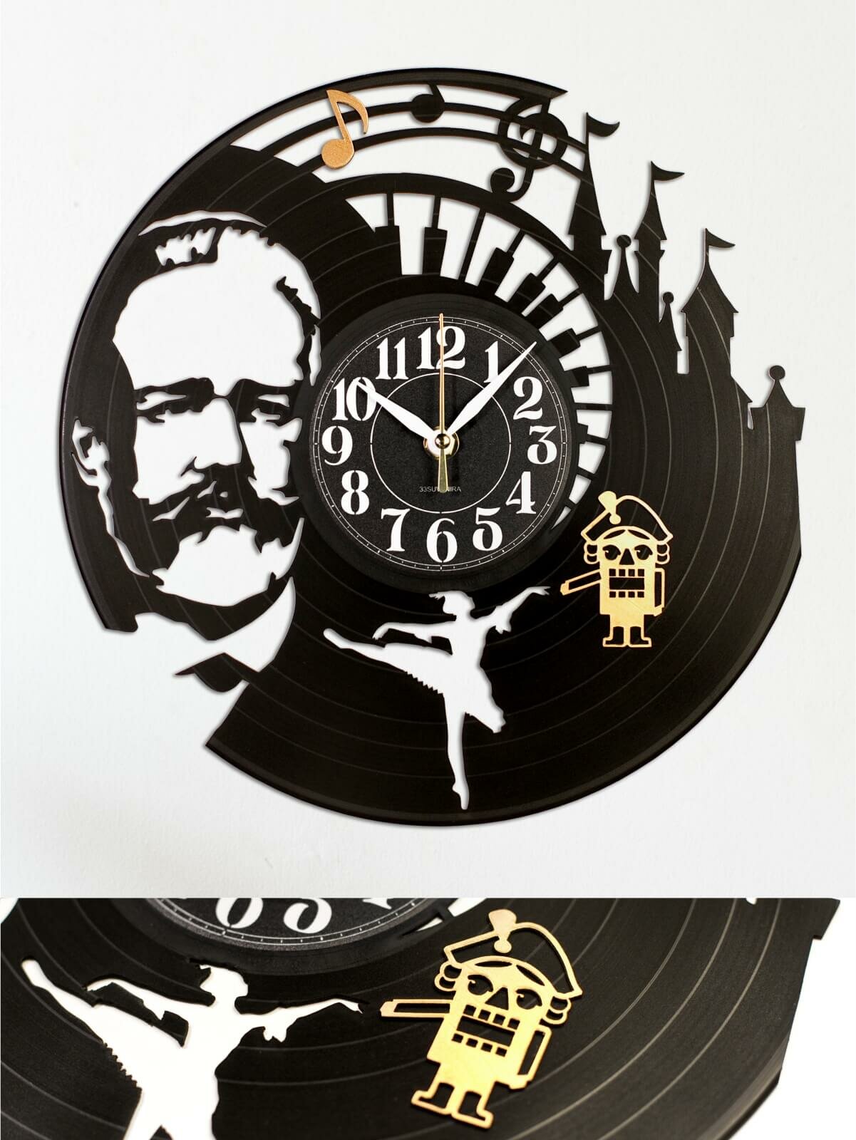 Часы настенные "Чайковский", виниловая пластинка, матовая поверхность, 30 см