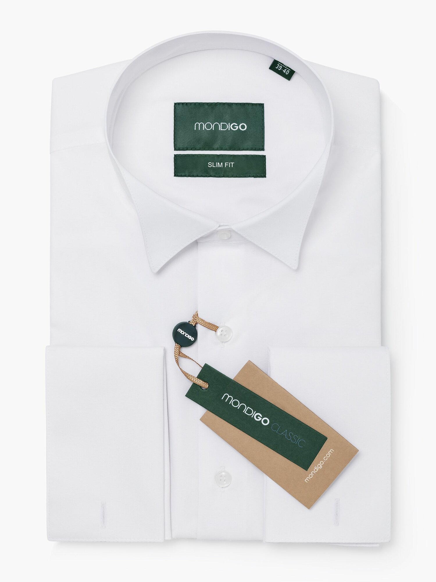 Рубашка под бабочку и запонки приталенная SLIM FIT