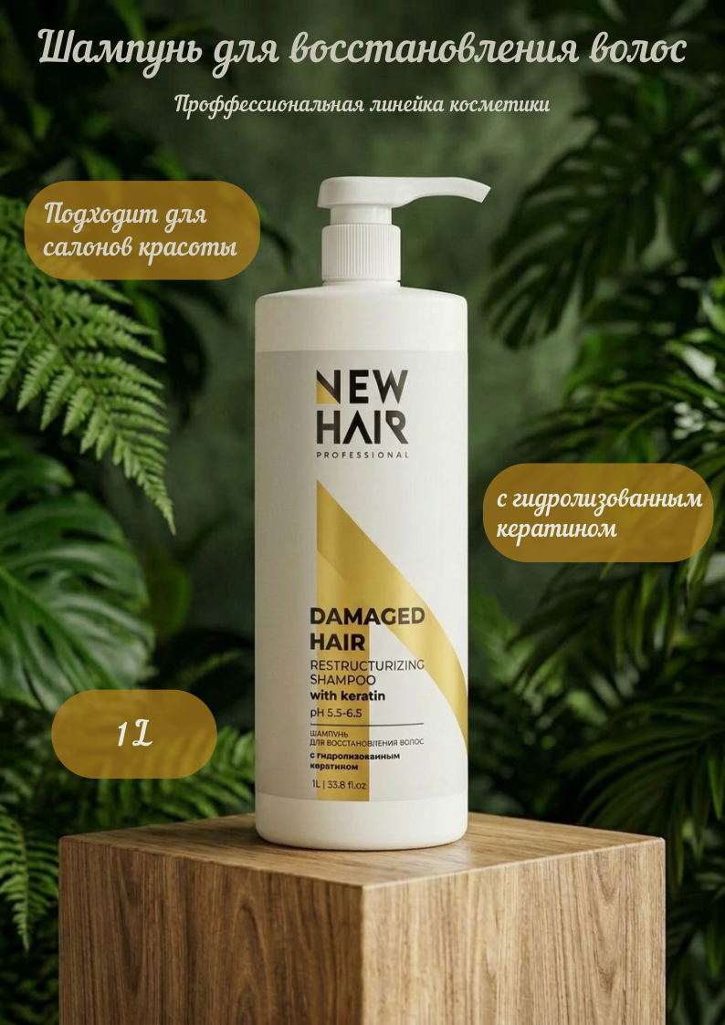 Профессиональный шампунь для восстановления волос от NEW HAIR1000л