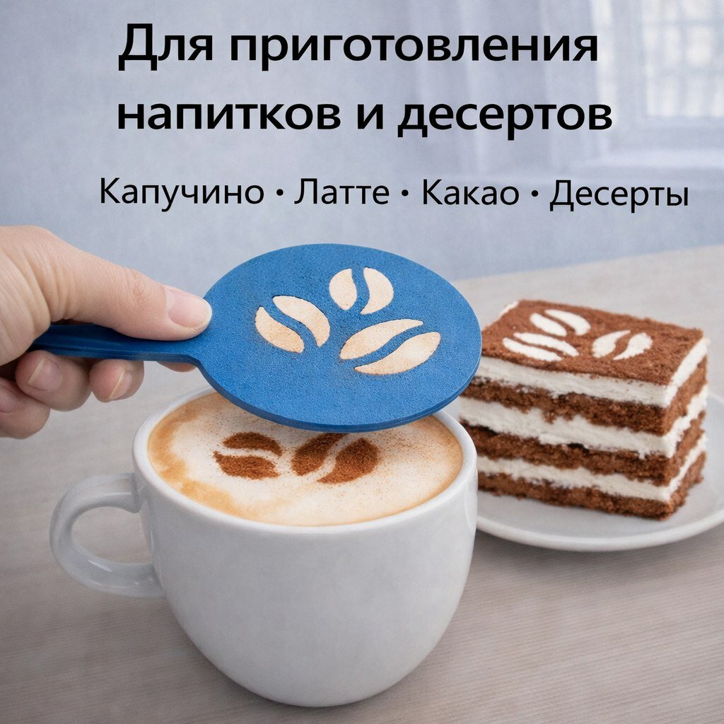 Трафарет для кофе капучино латте какао украшение десертов шаблон бариста