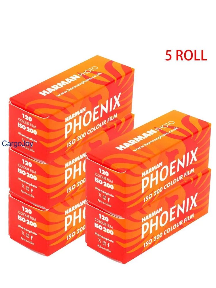 5 шт Фотопленка Harman Phoenix 200 120 средний формат Стандартное промывание C1Срок годности: 2026 год5 шт