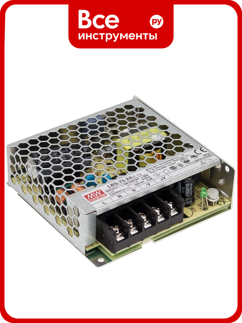 Источник питания Mean Well AC/DC LRS-75-24 Т02293042 блок питания переменного и постоянного тока, высокая эффективность