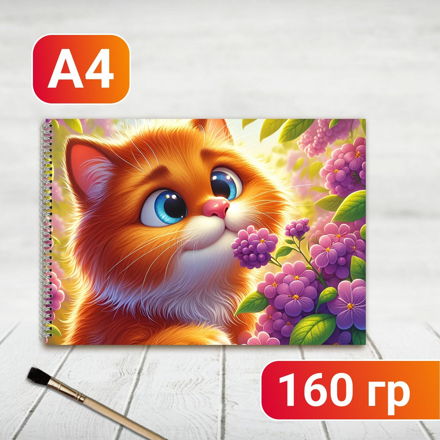 Альбом для рисования Котик
