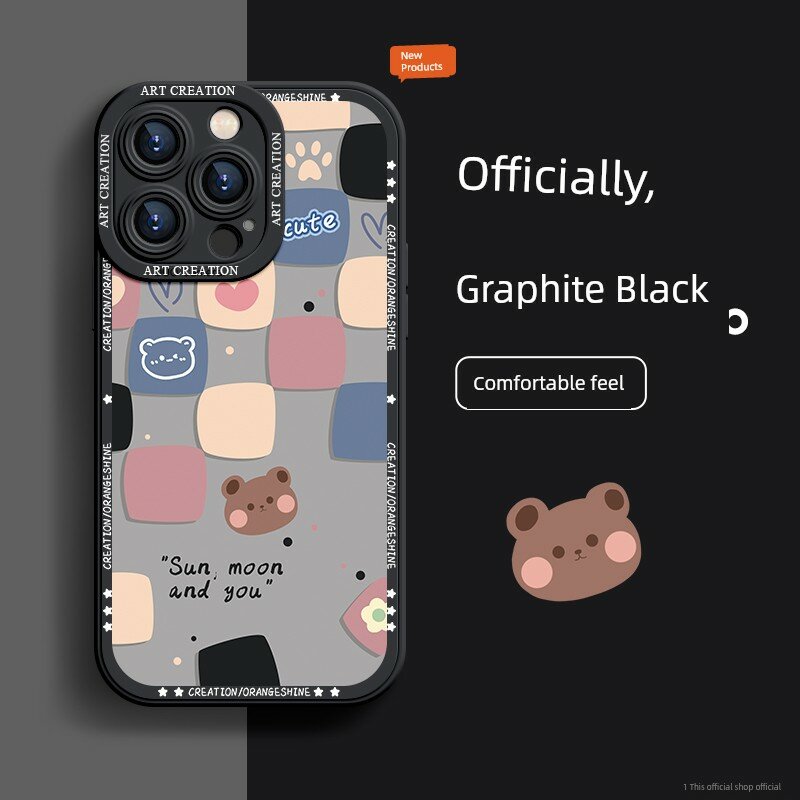 Чехол для iPhone XS из жидкого силикона в цвете графитовый черный с рисунком в клетку, премиум-материал, мягкая