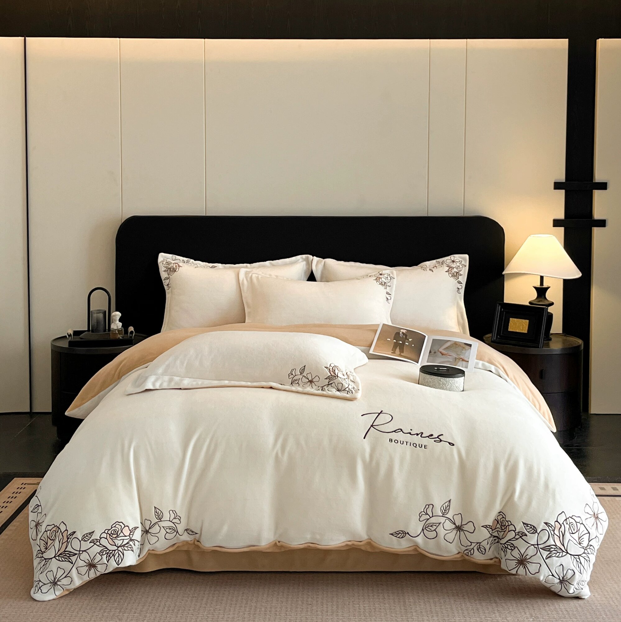 Комплект постельного белья Herrani Home Textiles из молочного велюра, четыре предмета, новинка 2025 года, зимний,