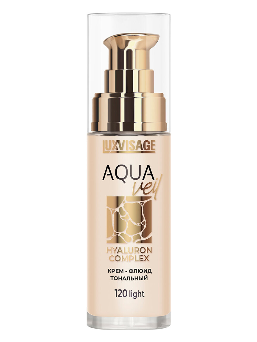 Крем-флюид тональный Luxvisage Aqua Veil Hyaluron Complex, тон: 120 Light, 30мл