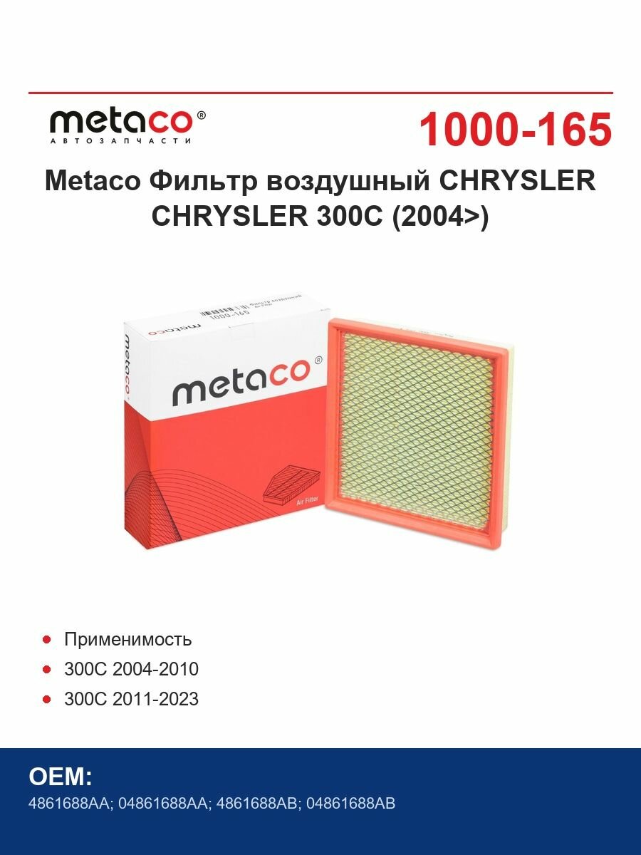 Metaco Фильтр воздушный CHRYSLER CHRYSLER 300C (2004>)