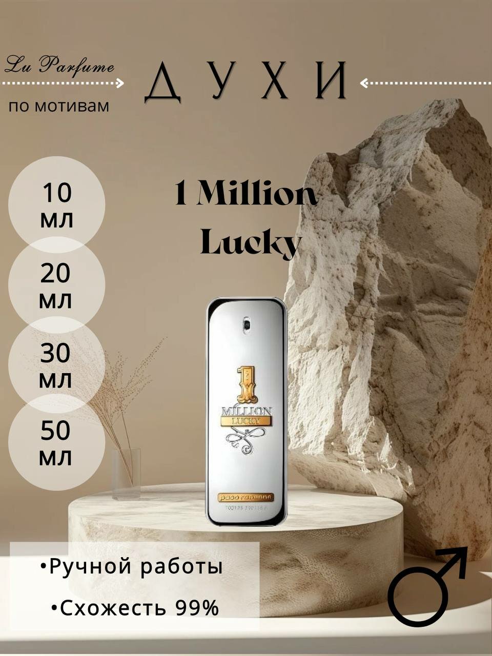 Духи ручной работы по мотивам '1Million Lucky', для мужчин Lu Parfume