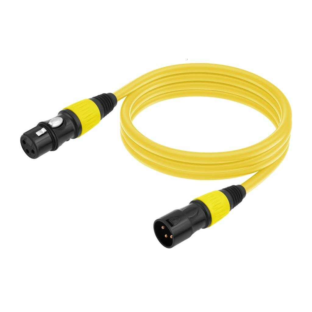 Микрофонный кабель «мама-папа» 3-pin, Желтый - 5m