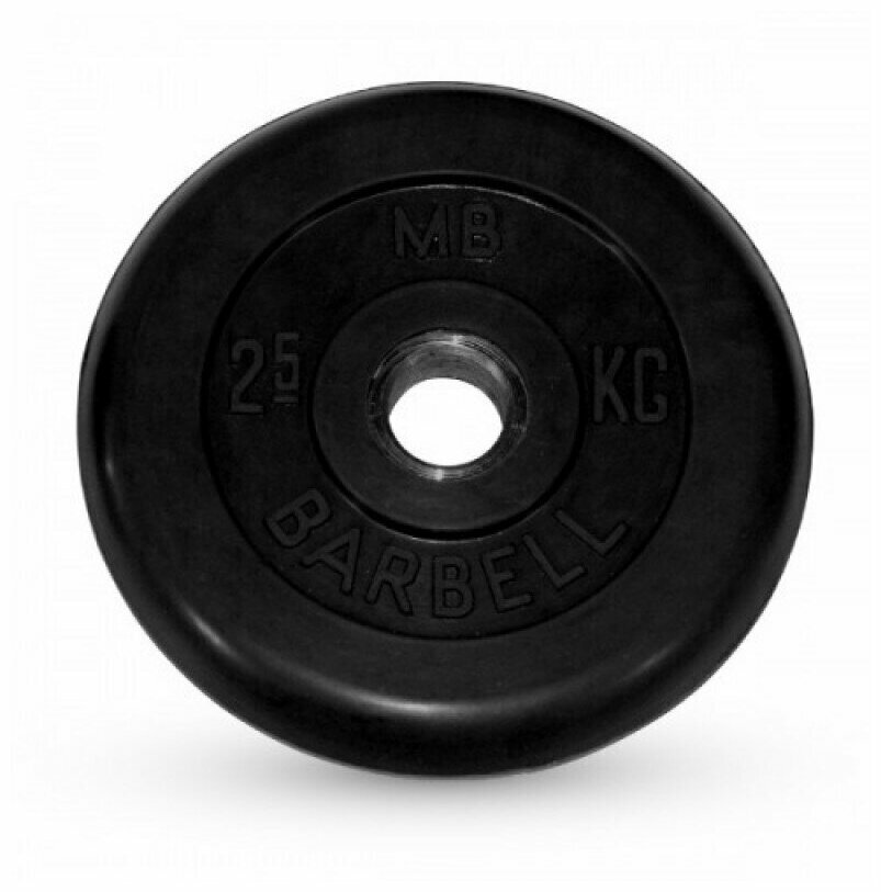 Диск обрезиненный MB Barbell d 31 мм чёрный 2,5 кг