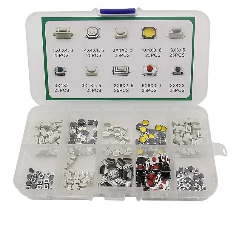 250 шт. smd клавиша набор - комплект тактовых кнопок