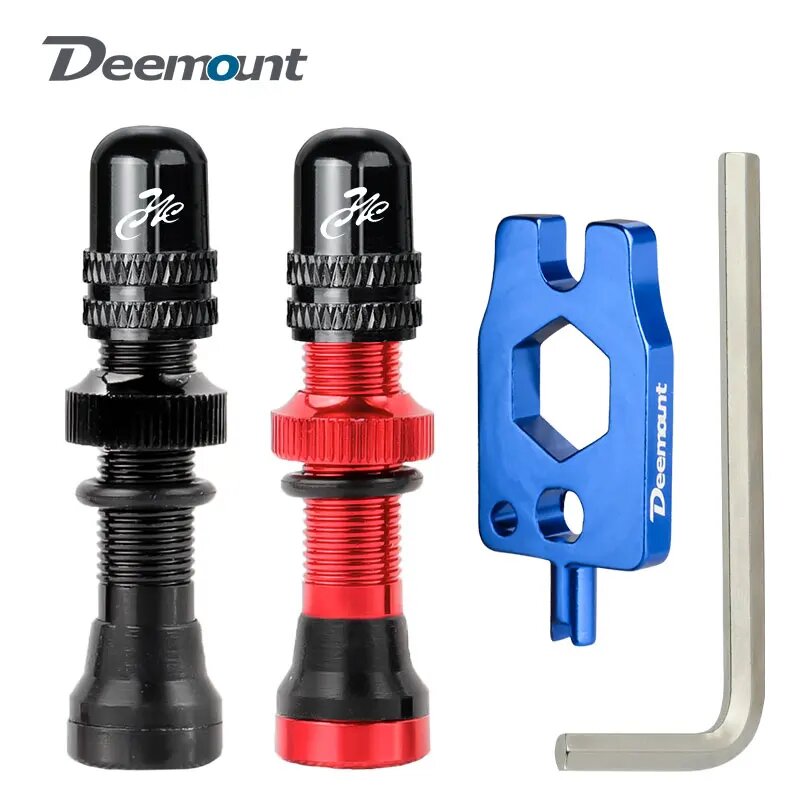DEEMOUNT Клапаны Schrader AV, 40 мм, черные, 2 шт