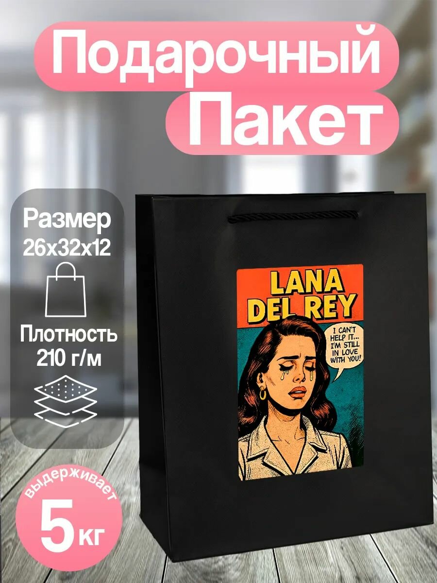 Пакет подарочный Лана Дель Рей, упаковка для подарка, 26х31 см