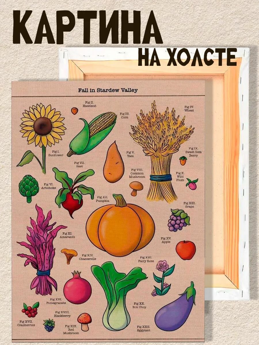 Картина на стену Stardew Valley, на подрамнике, 1шт, 55х38 размер.