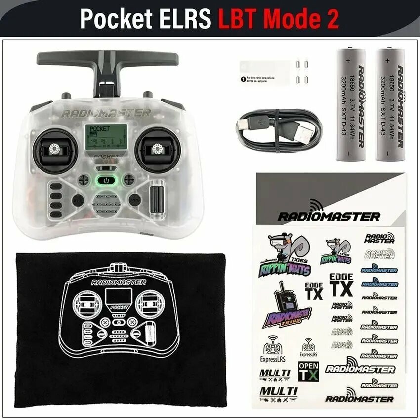 Radiomaster Pocket ELRS LBT 2 батареями 18650