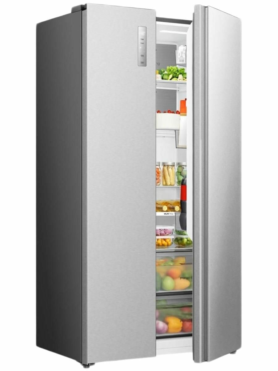 Холодильник Hisense RS3P538NAIE, с морозильной камерой, инверторный, серый