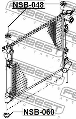 Втулка крепления радиатора NISSAN FEBEST NSB-048