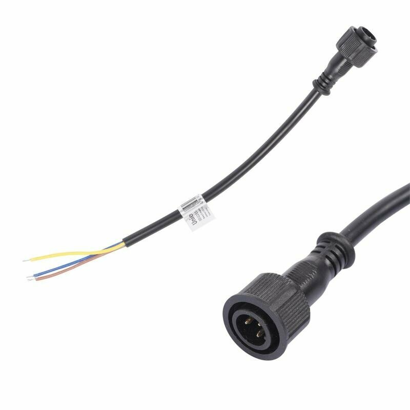 Провод UCX-LL2/L52-0.25M/M7 220V BLACK 25см для подключ. линейных прожекторов 220В L52 L53 разъем "папа" Uniel UL-00009504