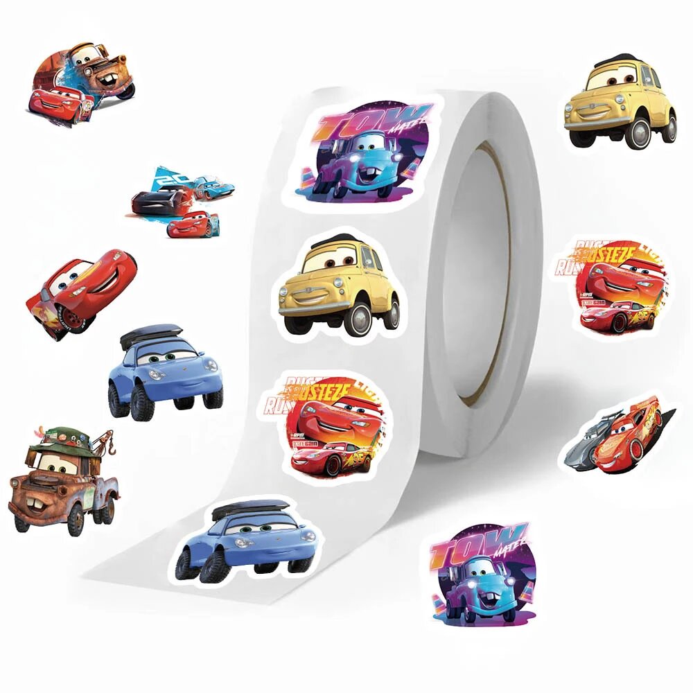 Набор Из 500 Наклеек Disney: Cars, Frozen, Lilo And Stitch, Микки Маус, Круглые Наклейки-пломбы, Наклейки На Стену Для Детей