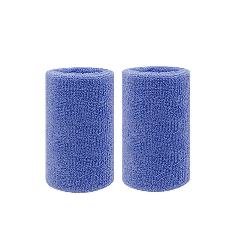 AOLIKES спортивные напульсники из хлопка 2 шт. Синий, Lake blue 11cm