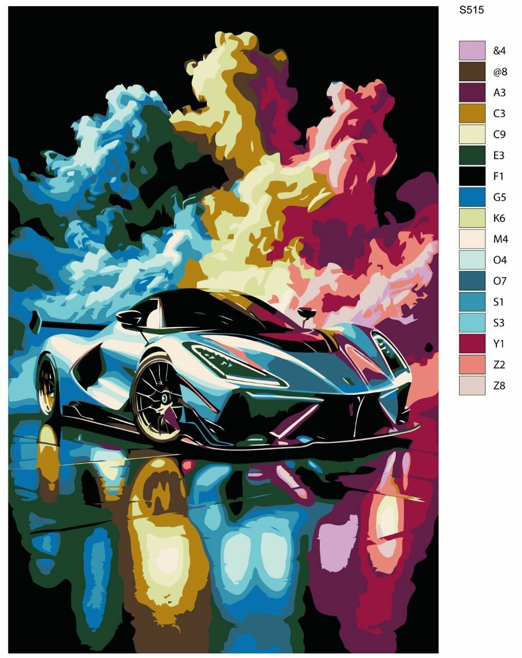 Картина по номерам S515 "Спортивные машины. Ferrari (Феррари)" 80x120 см