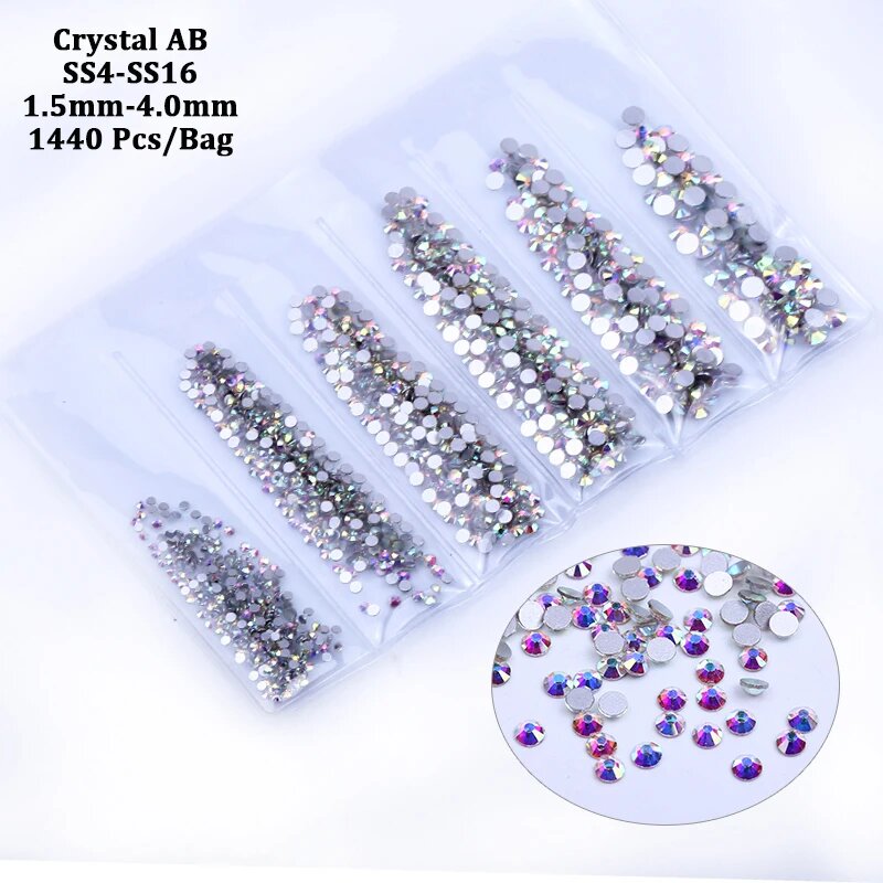 Стразы Crystal AB SS4-SS16 1.5-4.0 мм, 1440 шт