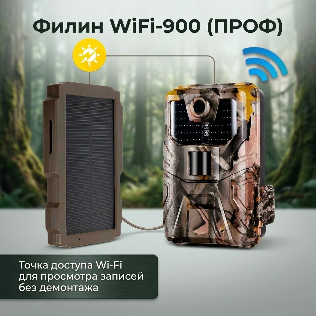 Набор 4G фотоловушка WiFi-900 и солнечная панель SP-Dual-08