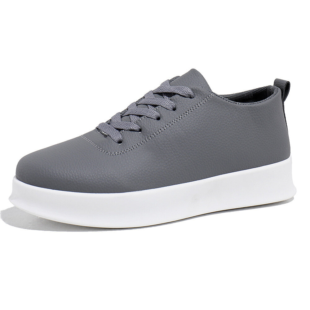 JYL Мужские кеды Для скейтбордистов特大码 Дышащие Кожа/Gray (PVC bottom)
