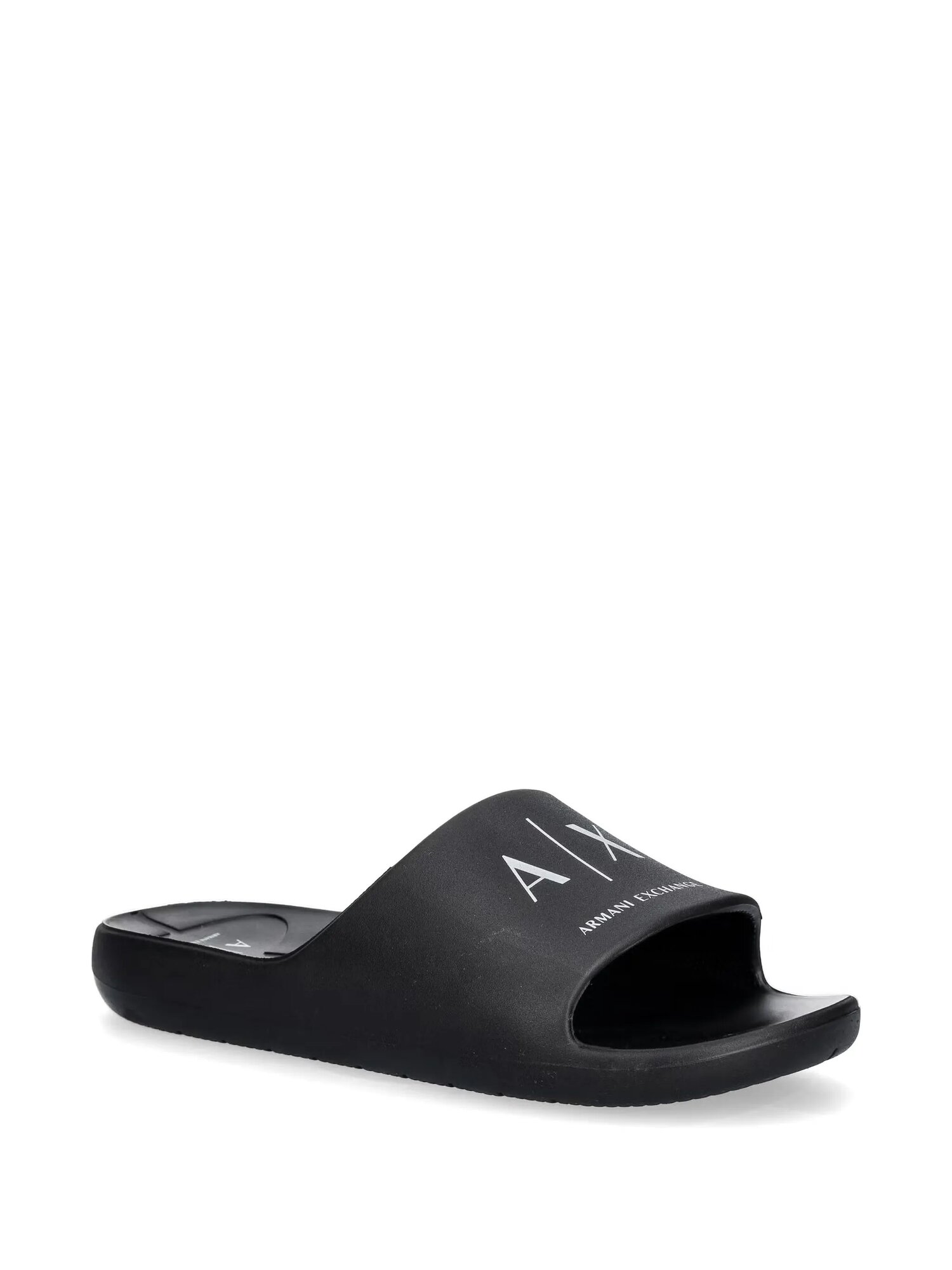 Шлёпанцы Armani Exchange Logo-print slides, размер 45, black/black — фото 1