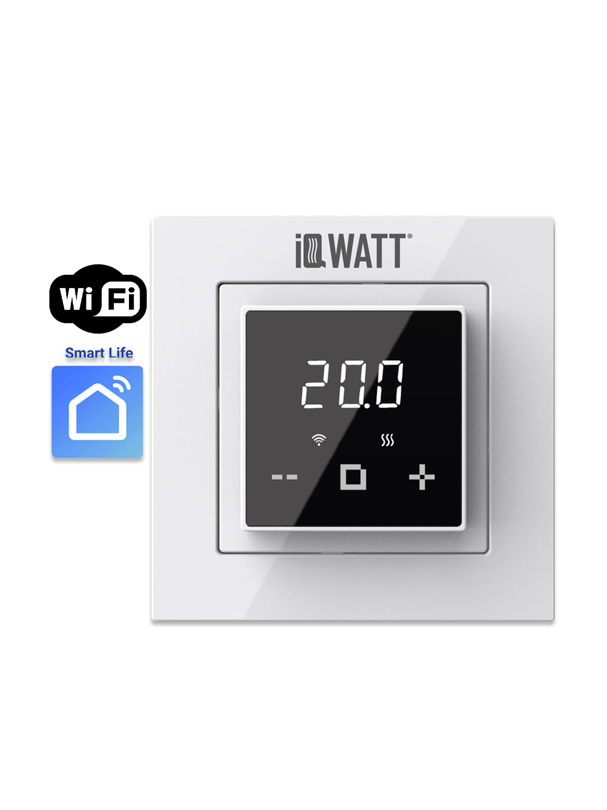 Терморегулятор IQWATT IQ Thermostat D Wi-Fi (белый/черный) программируемый