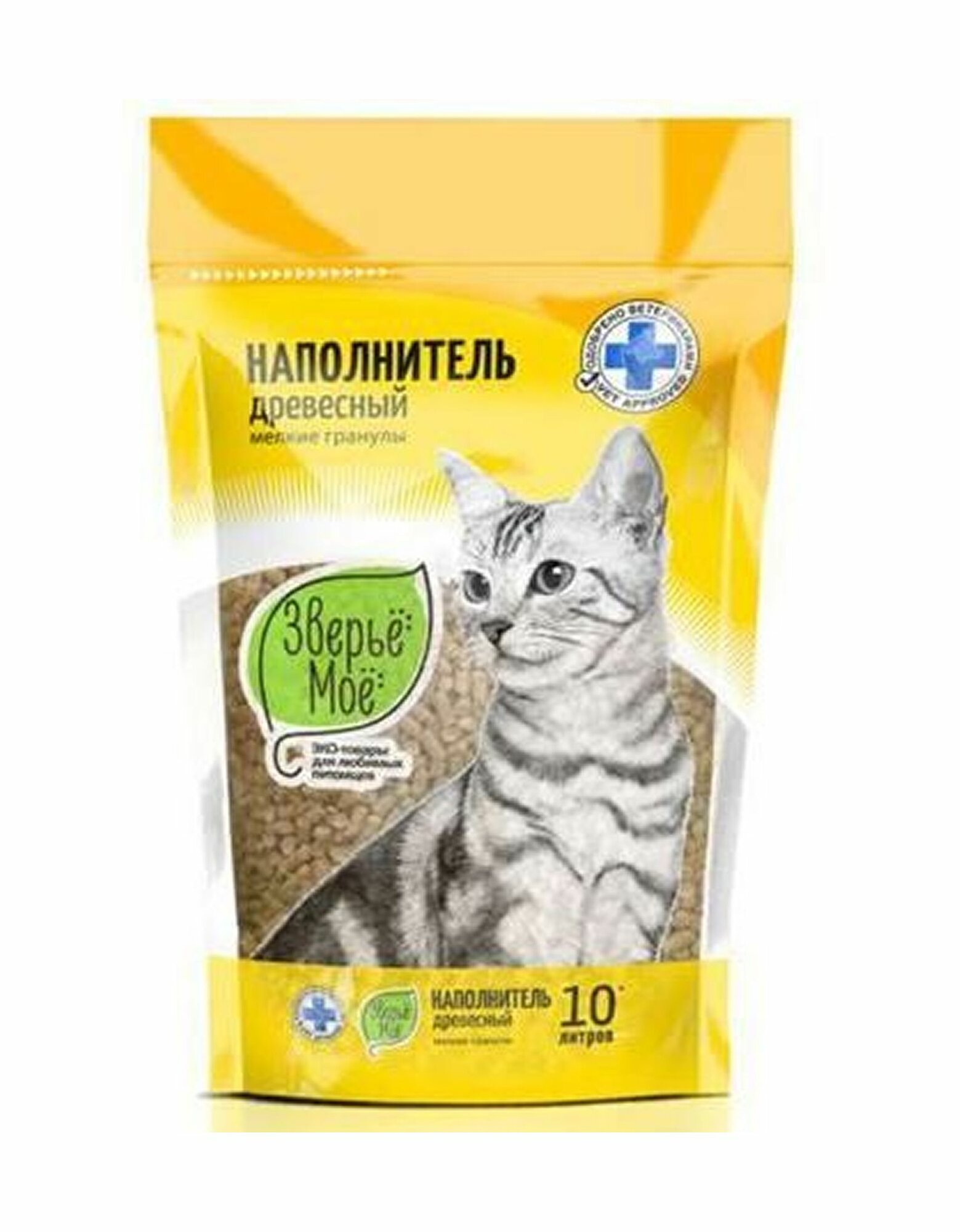 Зверье Мое Наполнитель древесный Мелкие гранулы, 2.8 кг, 10 л