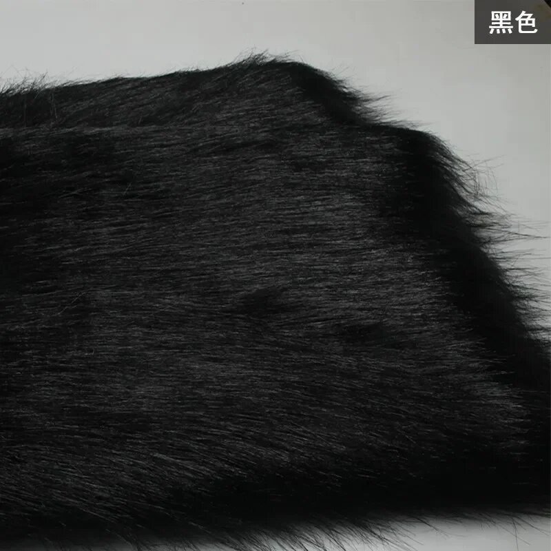 Плюшевая ткань полиэстер черная фиолетовая 12 см 63 black 12cm