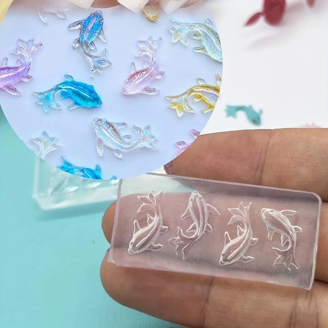 Силиконовая форма для изготовления украшений Koi Fish