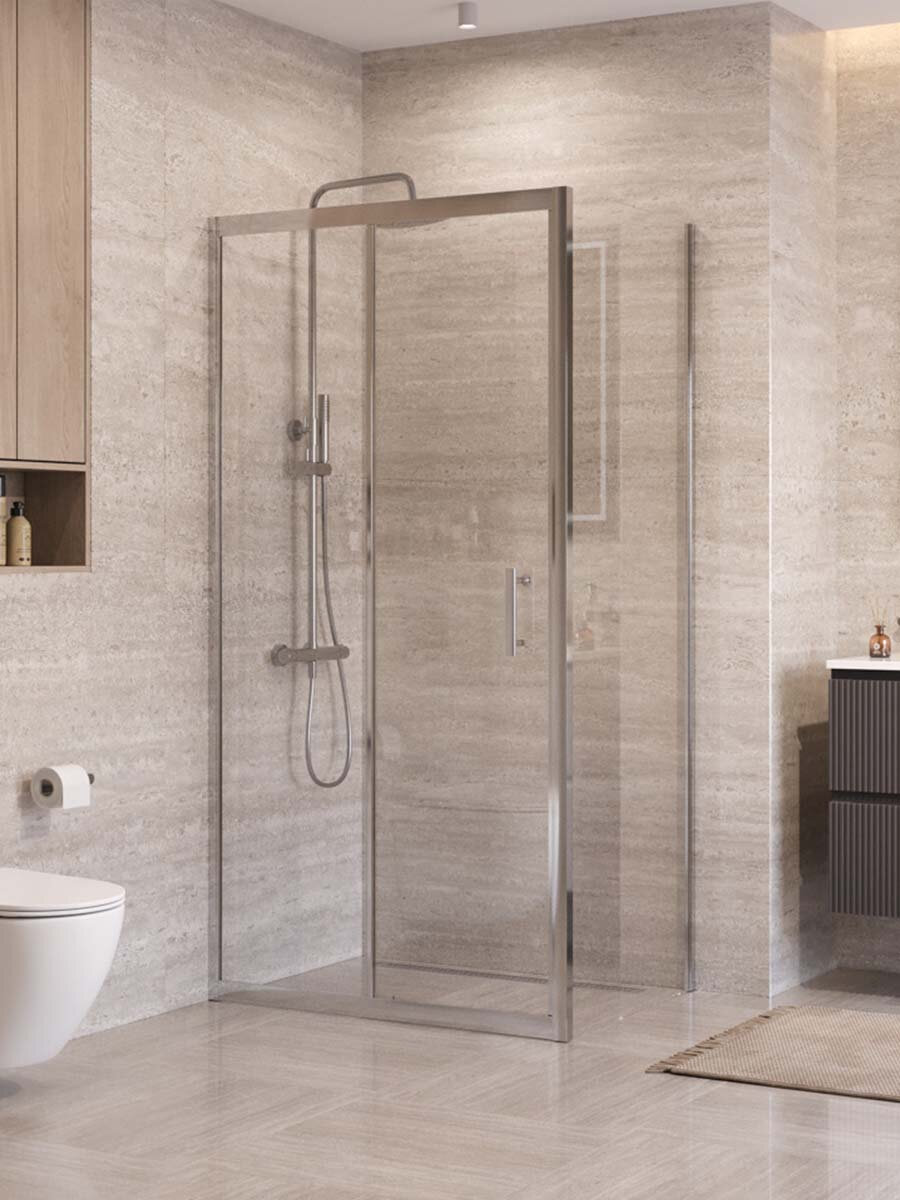 Душевой уголок BelBagno Формат (Uno) 195-AH-1-110/90-C-Cr профиль хром, стекло прозрачное