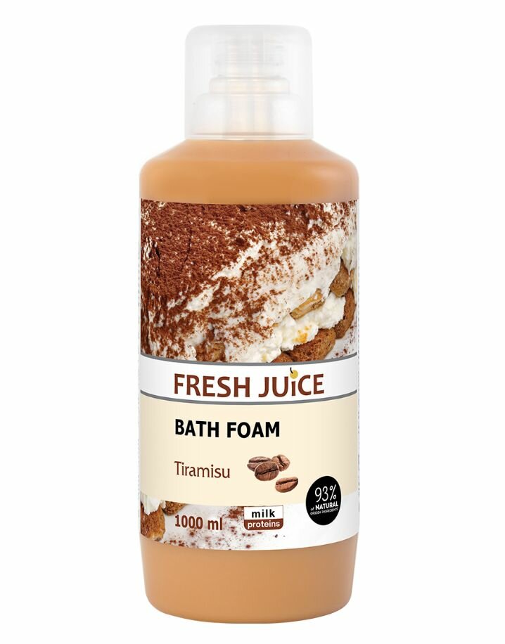 Fresh Juice Пена для ванн Tiramisu Тирамису c молочными Протеинами, 1 л молочные протеины 1 литр