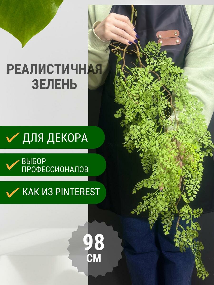 Искусственная зелень, ампельная, свисающая лиана (Адиантум с корнями свисающии 98 см) "TREE_VN"