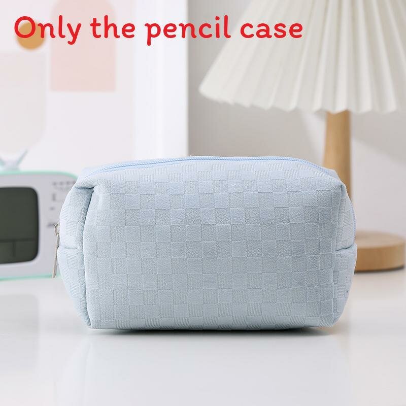 Fashion big pencil bag with soft velvet finish ideal for school and stationery enthusiasts, blue